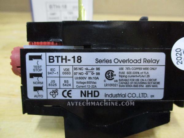 BTH-182PE-22A NHD Thermal Overload 2 Pole 14 - 22 Amp