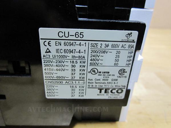CU-65-3A2a2b-110V Teco Magnetic Contactor 3A2a2b Coil 110V CU65RE5