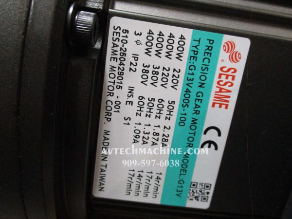 G13V400S-100 Sesame Motor Chip Auger Motor 1/2HP 3P 220/380V