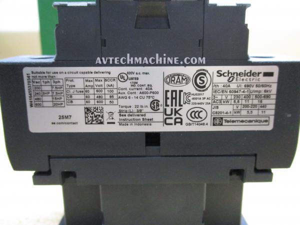 LC1D25M7 Schneider Telemecanique Magnetic Contactor Coil 220V