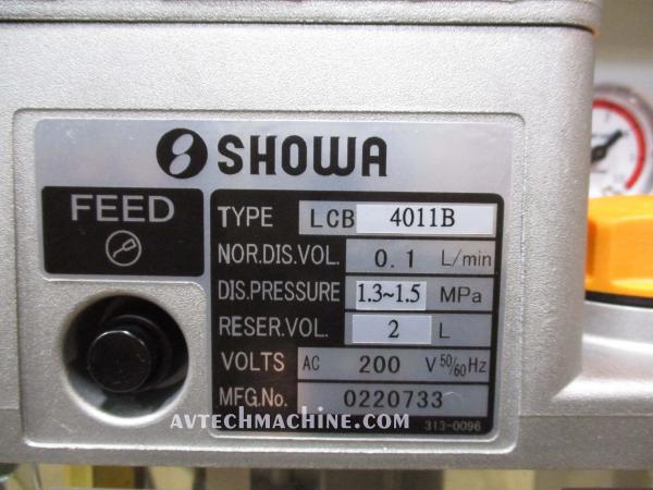 LCB4-011B Showa Lubrication Pump 2L Plastic Tank 1P 200V