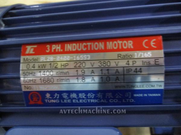 PL28-0400-165S3 Tung Lee Induction Motor With Speed Reducer 1/2HP 3PH ...