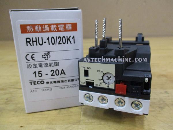 RHU-10/20K1 Teco Thermal Overload 2 Pole 15 - 20 Amp