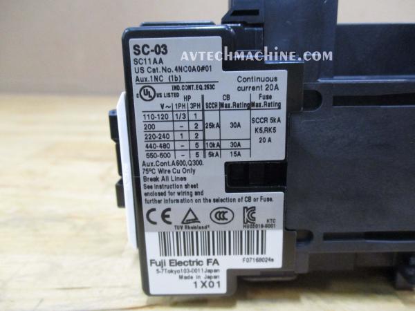SC-03-3A1b-220V Fuji Magnetic Contactor 1b Coil 220V
