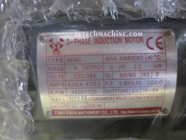 TK-3-3HP-220/380V Tswu Kwan Industrial Electric Motor 3HP 3 Phase 220/380V