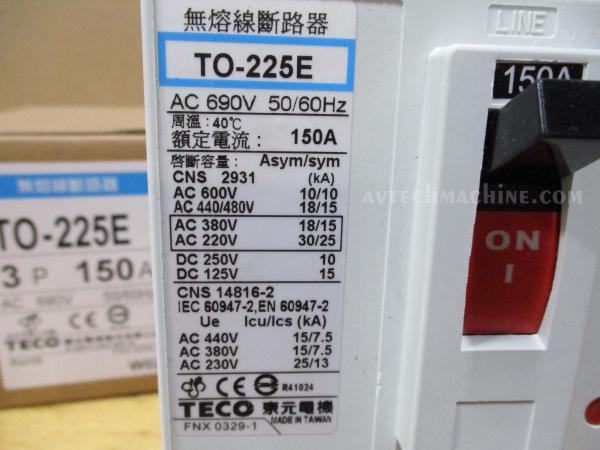TO-225E-3P150N Teco Thermal-Magnetic Breaker 3P150A