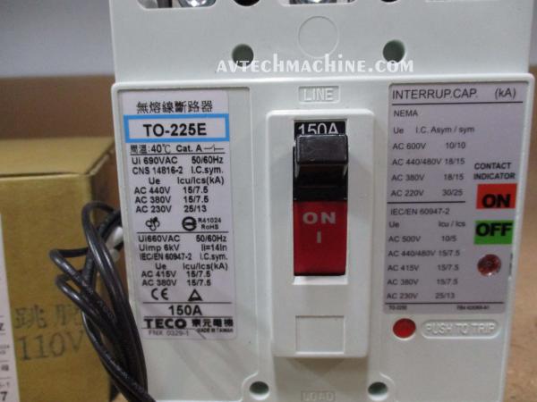 TO-225E-3P150P-110 Teco Thermal-Magnetic Breaker With 110V Shunt Trip ...