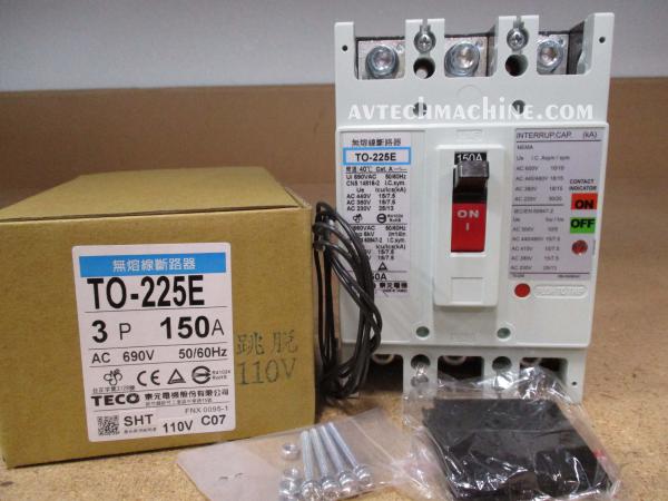 TO-225E-3P150P-110 Teco Thermal-Magnetic Breaker With 110V Shunt Trip ...