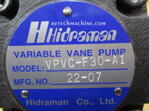 VPVC-F30-A1 Hidraman Hydraulic Variable Van Pump Max. Pressure 18Kg