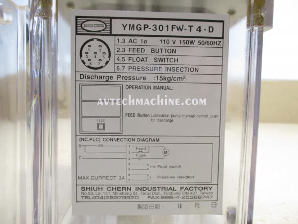 YMGP-301FW-T4-D Yeong Dien Lubrication Pump 4L Tank 110V